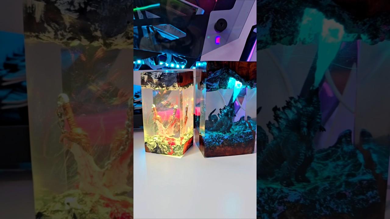 Awesome God of War & Godzilla 3D LED lamps!? 🔥🥶 #gaming #viral # ...