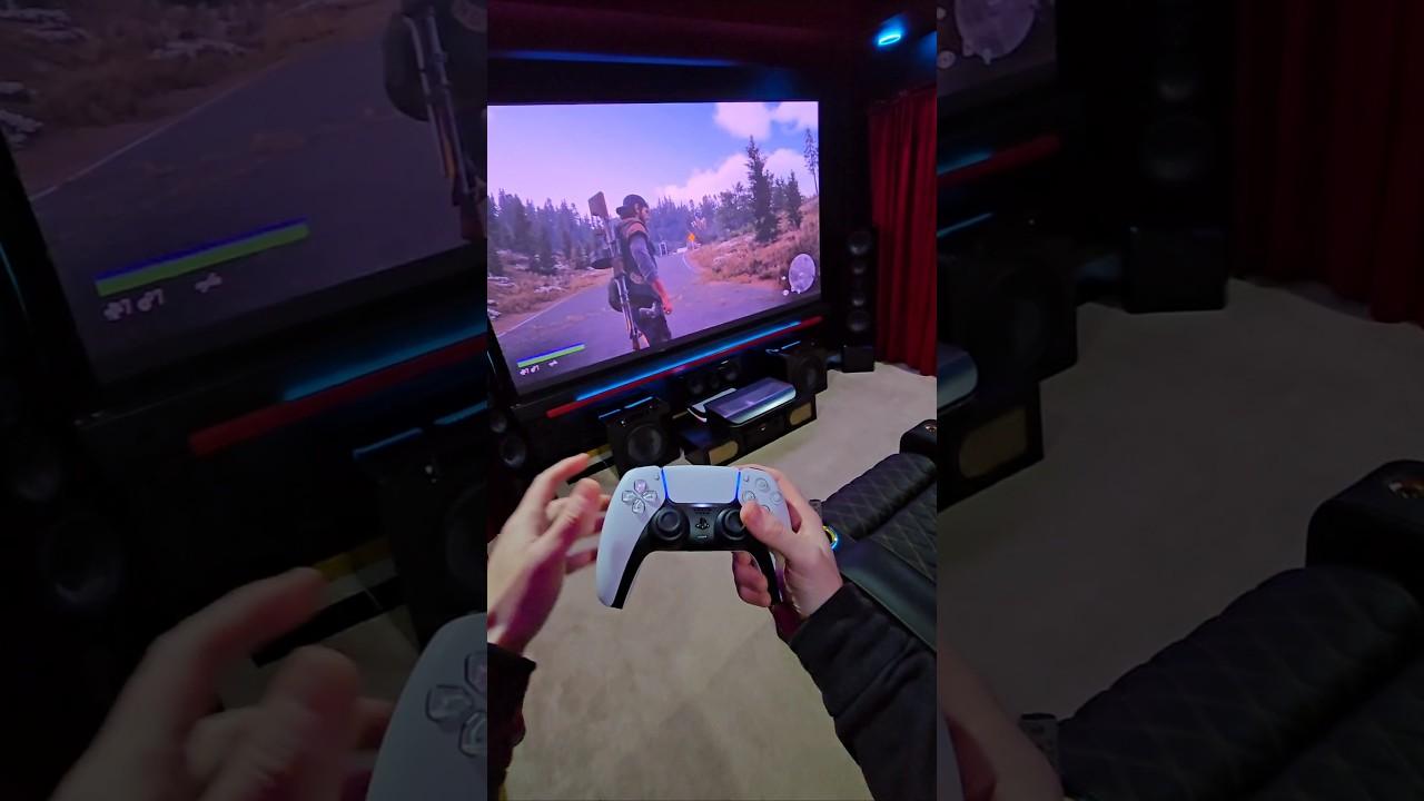 I moved my PS5 to my 120" 4K HOME THEATER 😮💥 #gamingsetup # ...