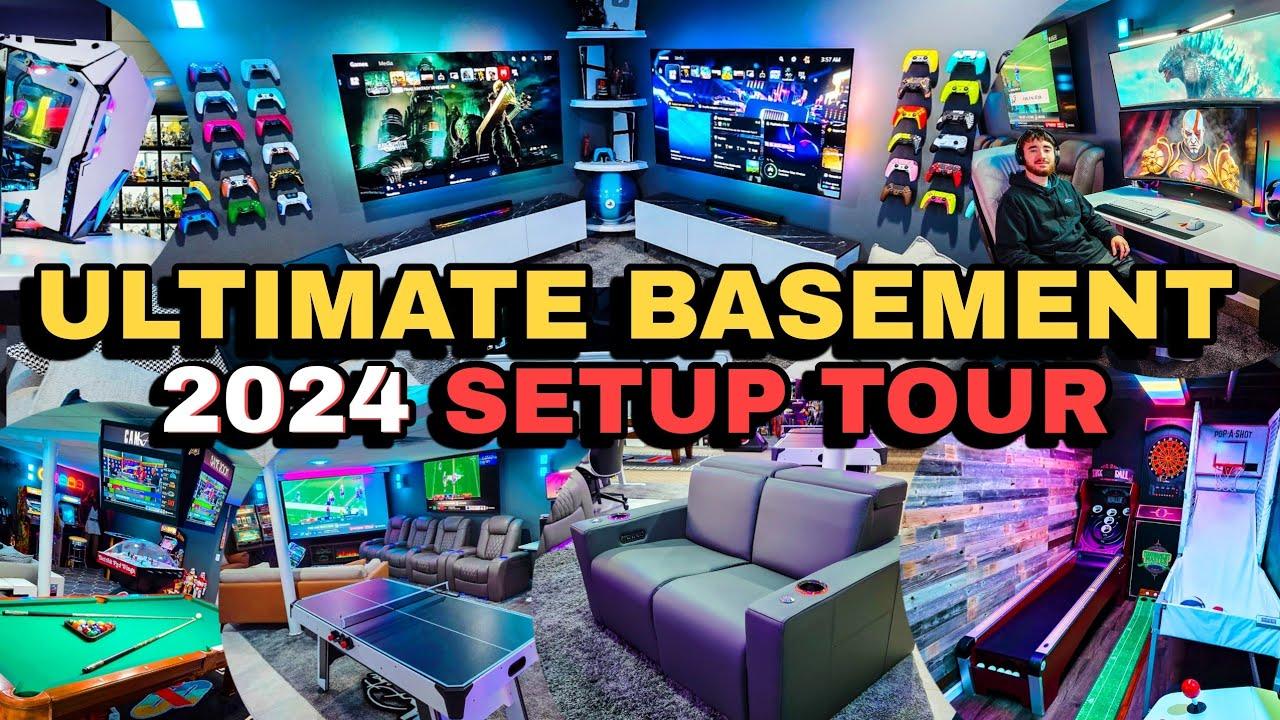 ULTIMATE Gaming Basement SETUP TOUR - CamXPetra Dual PS5 / PC BattleStation / Arcade & Bar Game ...
