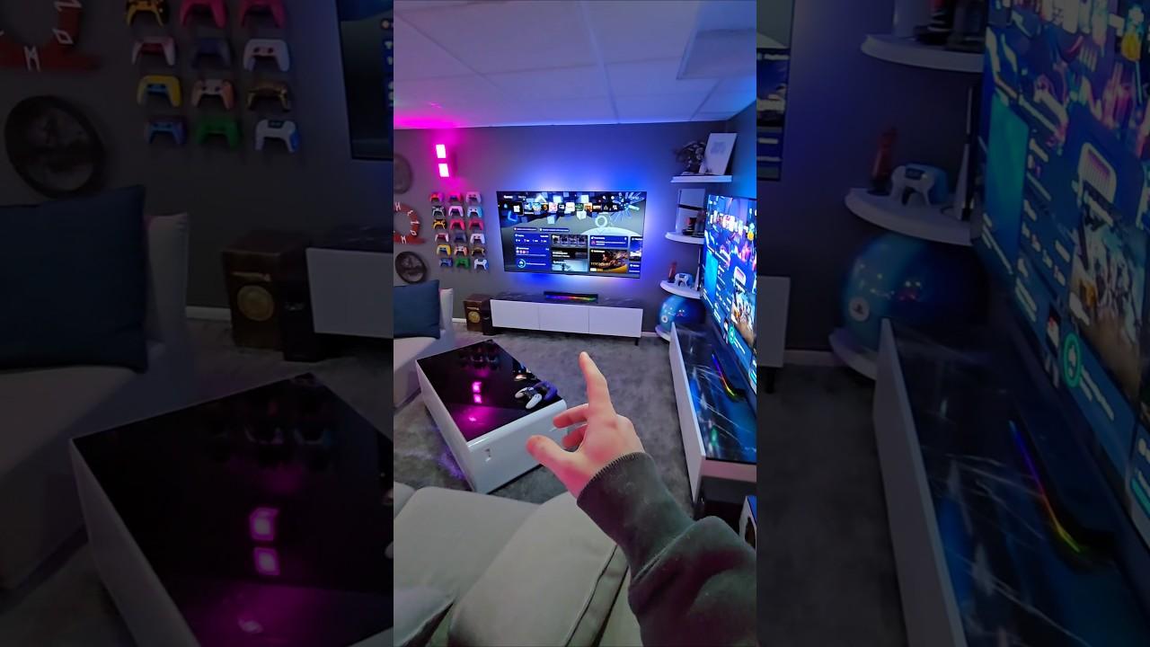 Check out my EPIC Game Room w/ ARCADE, BAR, Dual PS5 Setup 👀🔥 #gamer # ...