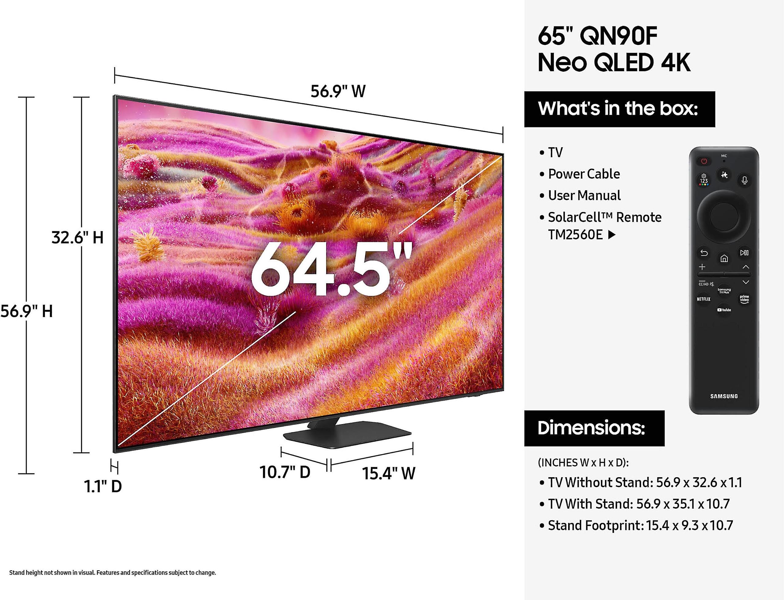 Samsung 65" QN90F Neo QLED 4K Vision AI Smart TV 2025 vs Samsung 65 ...