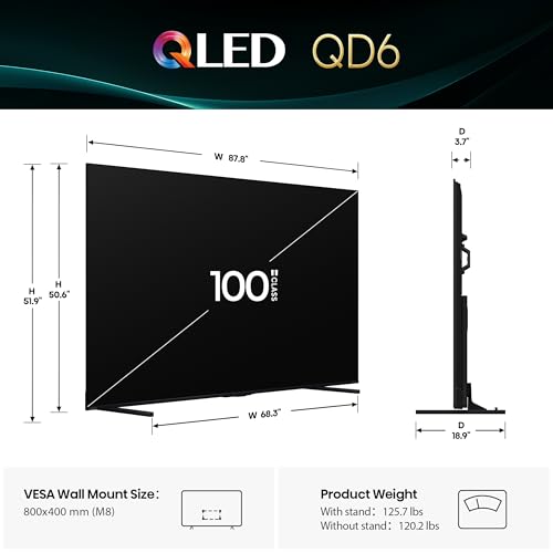 Hisense 100" U7 Series Mini-LED TV (100U75Q, 2025) vs Hisense 100" QD6 ...